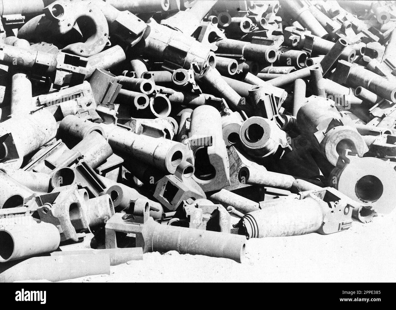 Destruction of German munitions and artillery in 1919 during the Allied ...