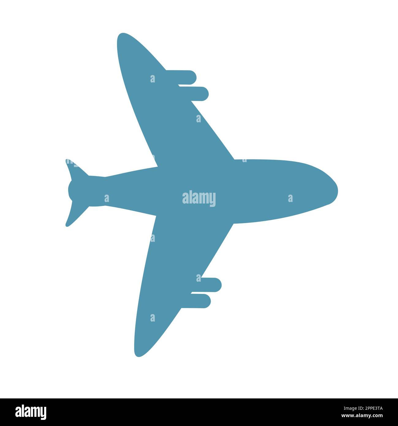 little blue plane in cartoon flat style, isolated Stock Vector Image ...