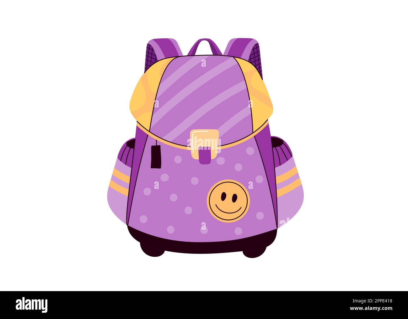 School backpack for firts grader.Vector illustration in flat cartoon ...