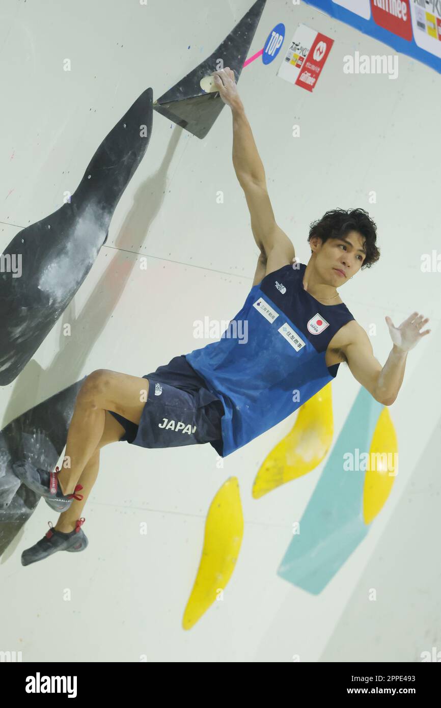 Tokyo, Japan. 21st Apr, 2023. Tomoa Narasaki (JPN) Sports Climbing ...