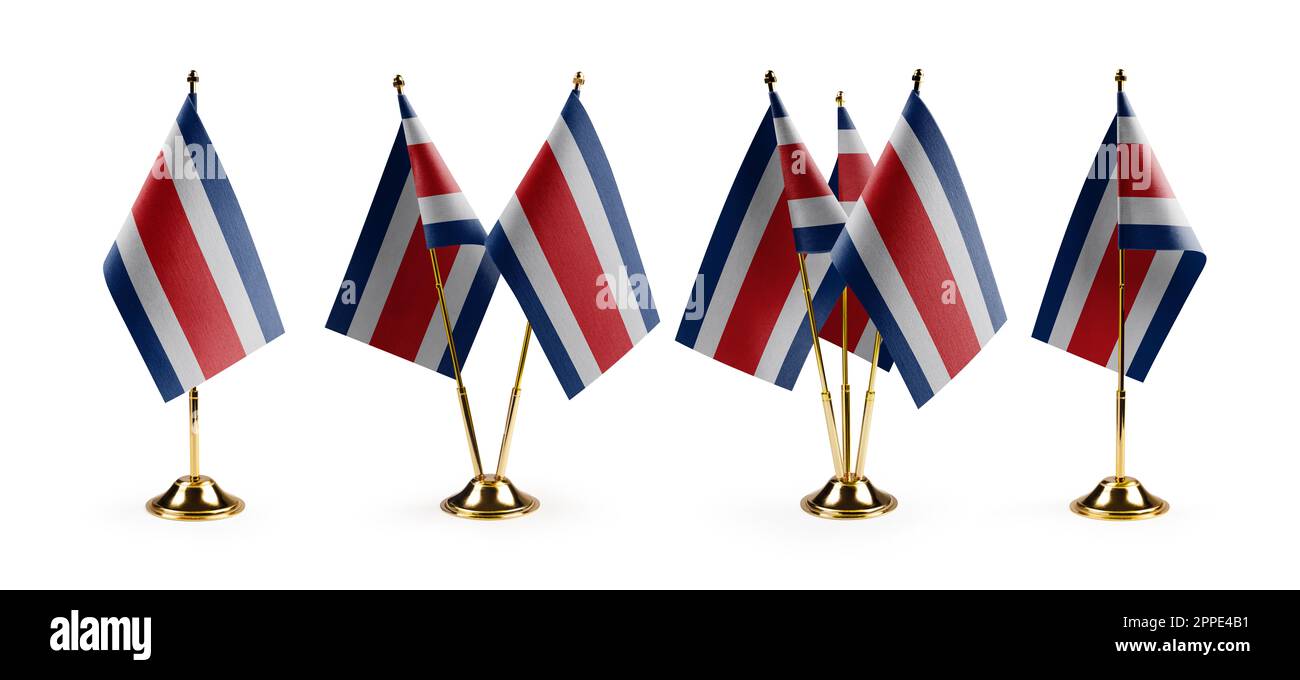 Small national flags of the Costa Rica on a white background Stock ...