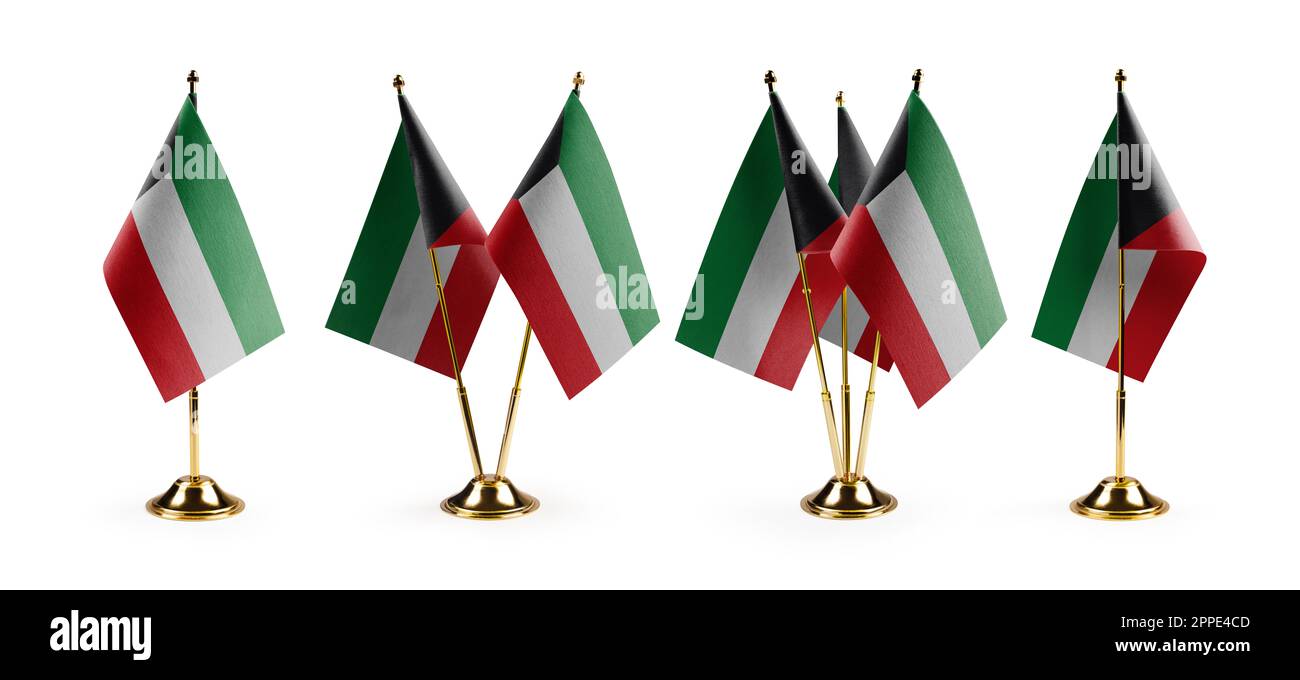 Small national flags of the Kuwait on a white background Stock Photo ...