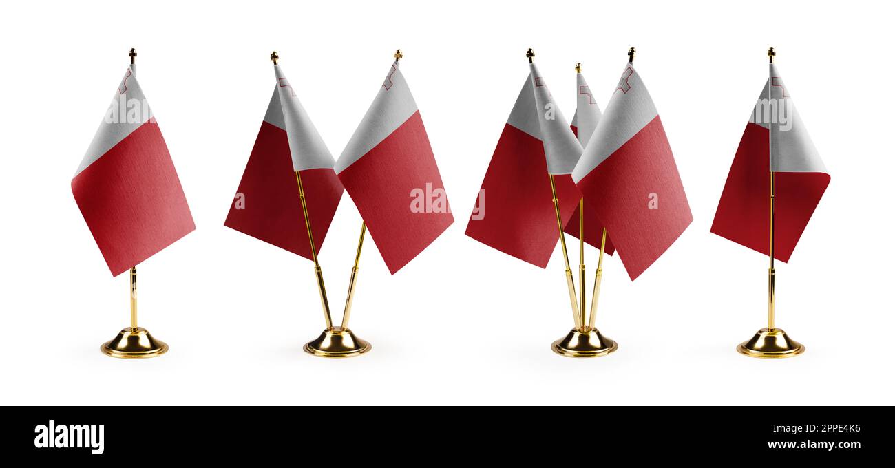 Small national flags of the Malta on a white background Stock Photo - Alamy