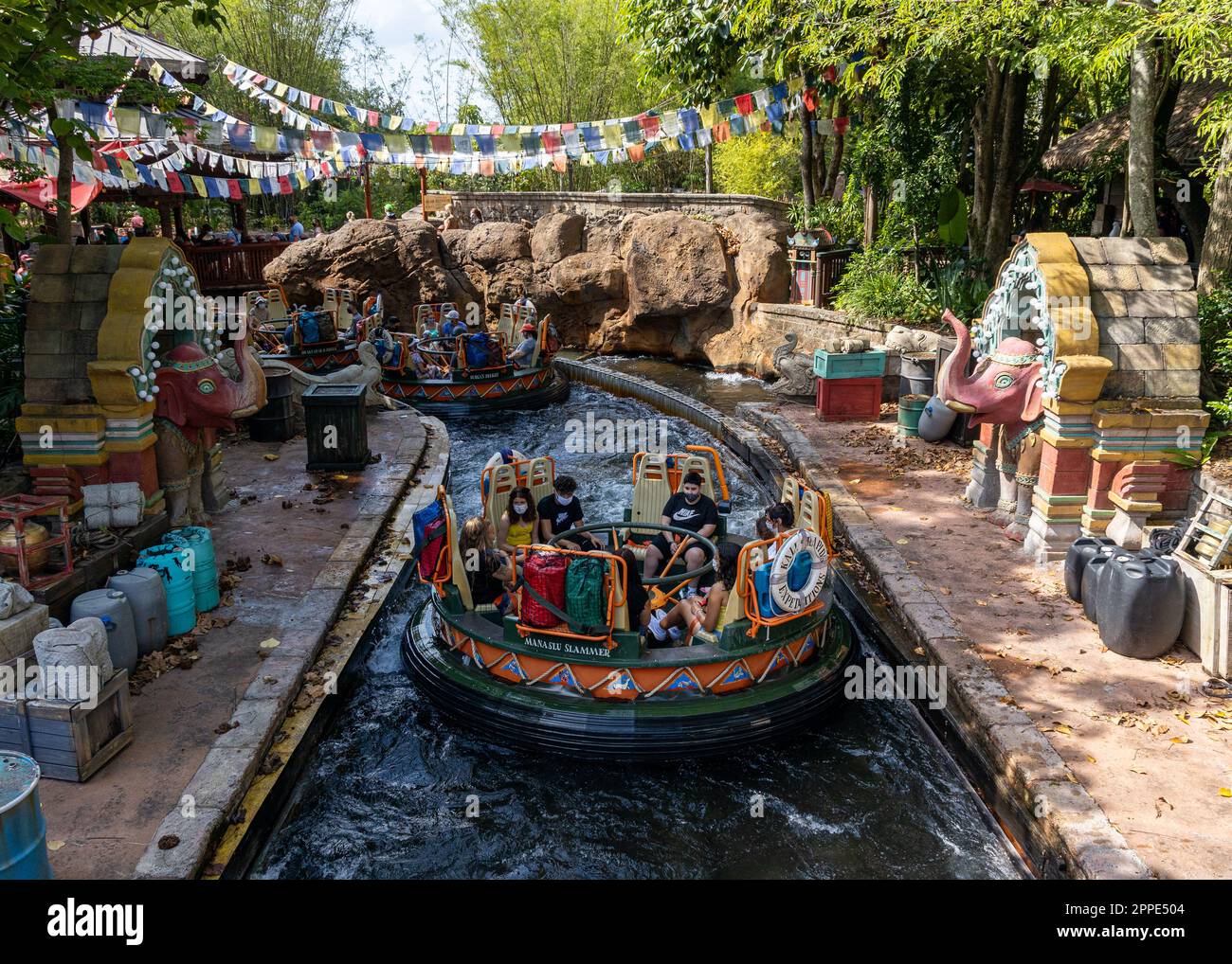 People having fun on the river rapids Stock Photo - Alamy