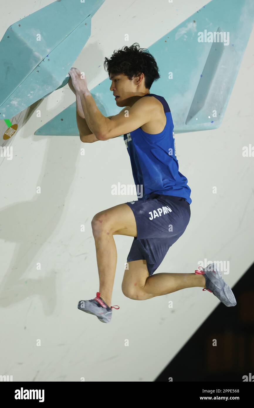 Tokyo, Japan. 23rd Apr, 2023. Tomoa Narasaki (JPN) Sports Climbing ...