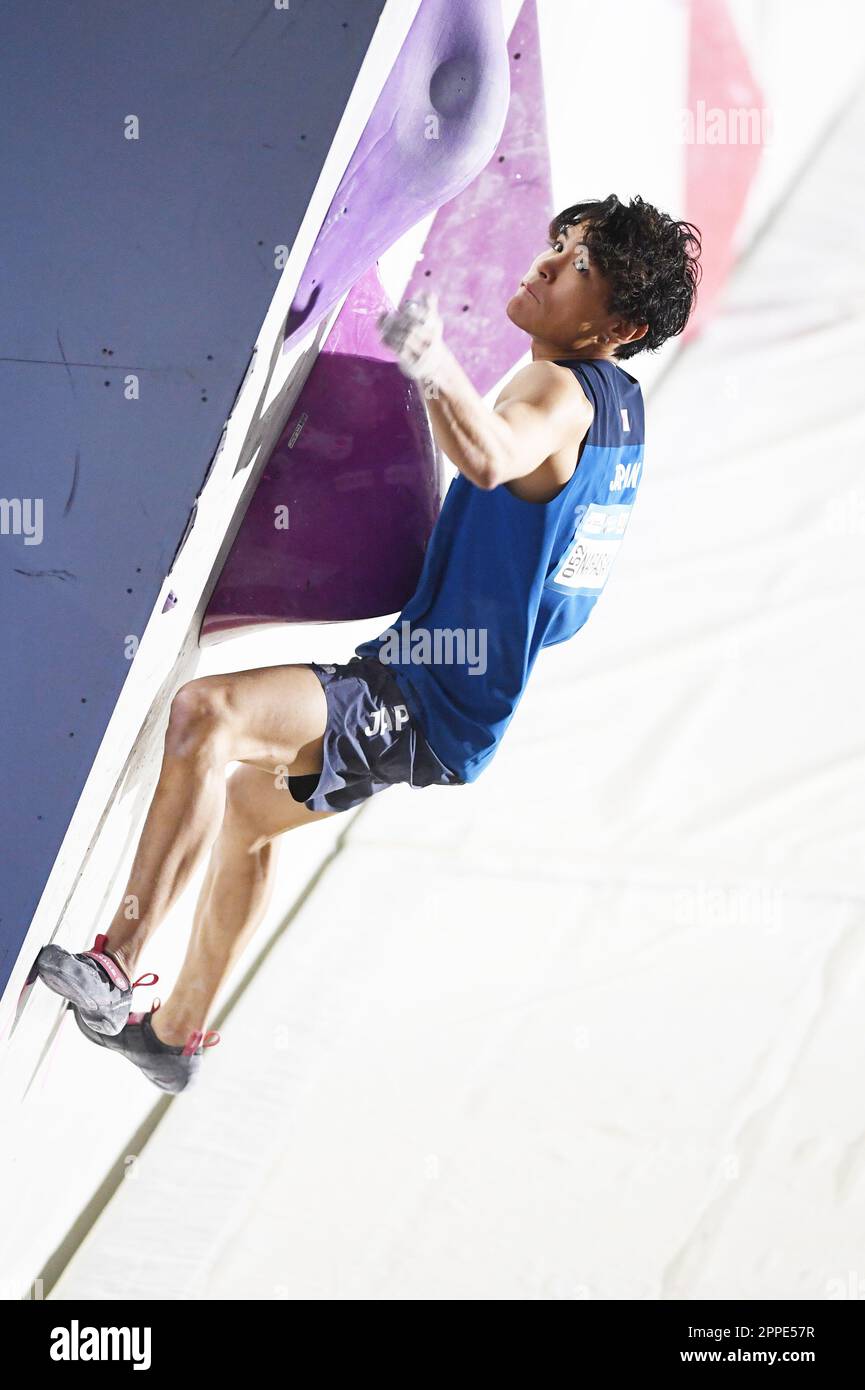 Tokyo, Japan. 23rd Apr, 2023. Tomoa Narasaki (JPN) Sports Climbing ...