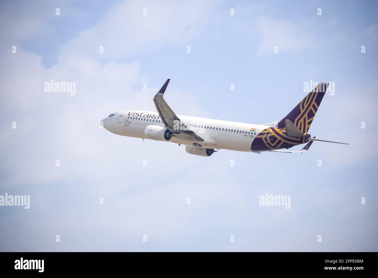 New Delhi, India, April 16 2023 - Vistara Airbus A320 neo take off from ...