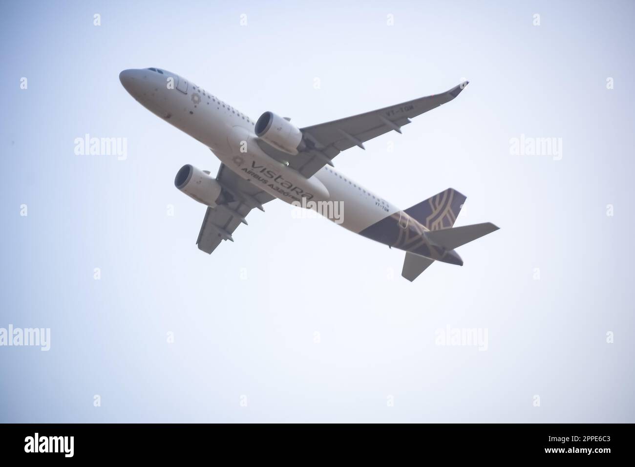 New Delhi, India, April 16 2023 - Vistara Airbus A320 neo take off from ...