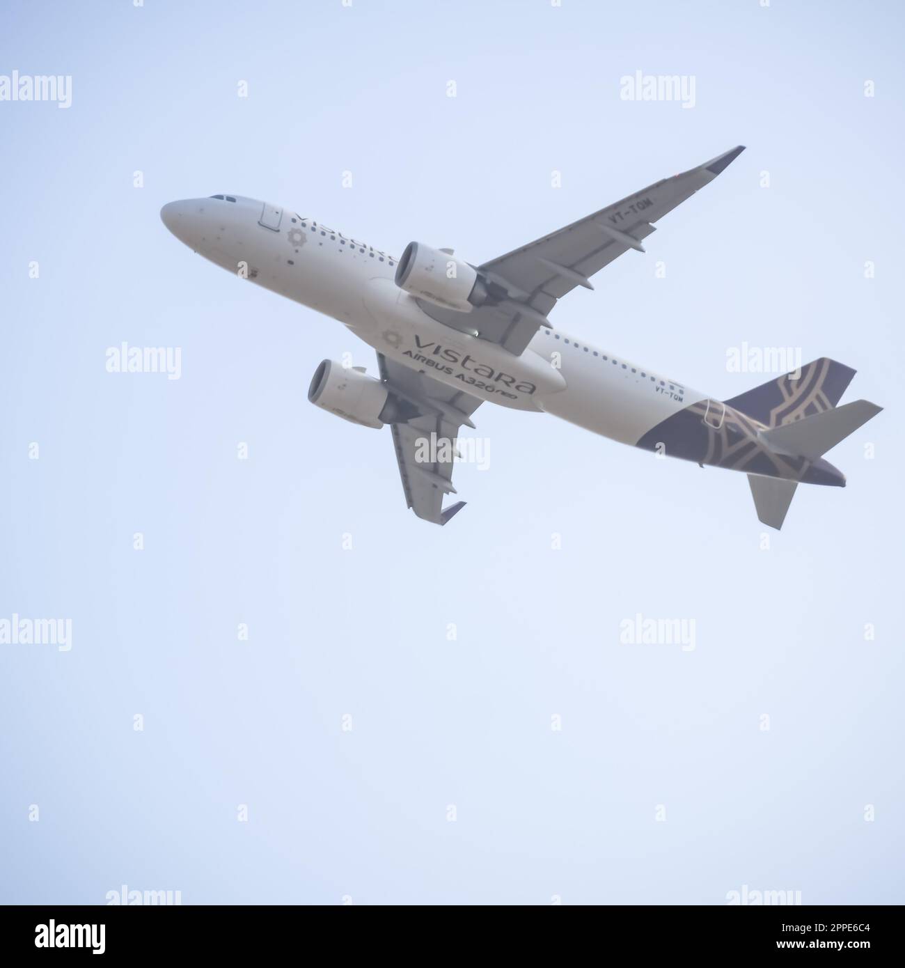 New Delhi, India, April 16 2023 - Vistara Airbus A320 neo take off from ...