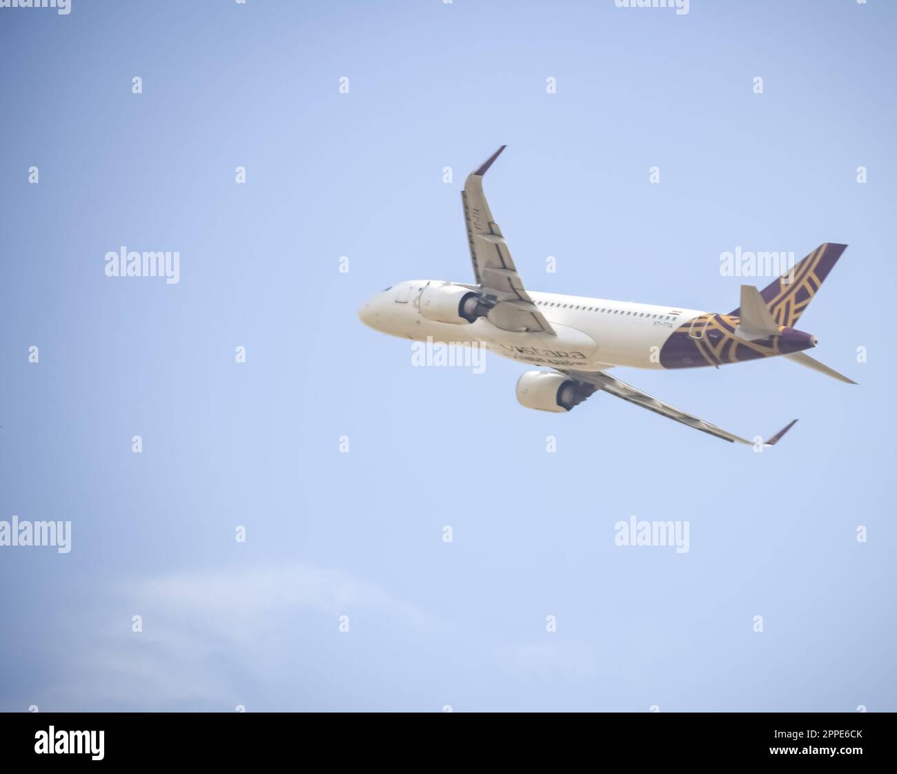 New Delhi, India, April 16 2023 - Vistara Airbus A320 neo take off from ...