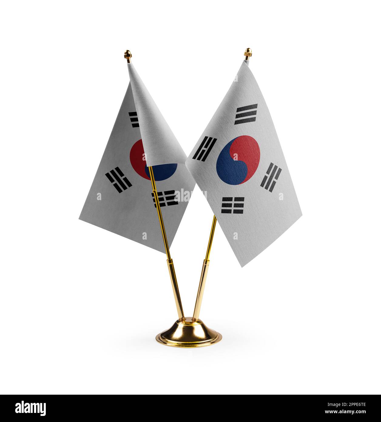Small national flags of the South Korean on a white background Stock ...