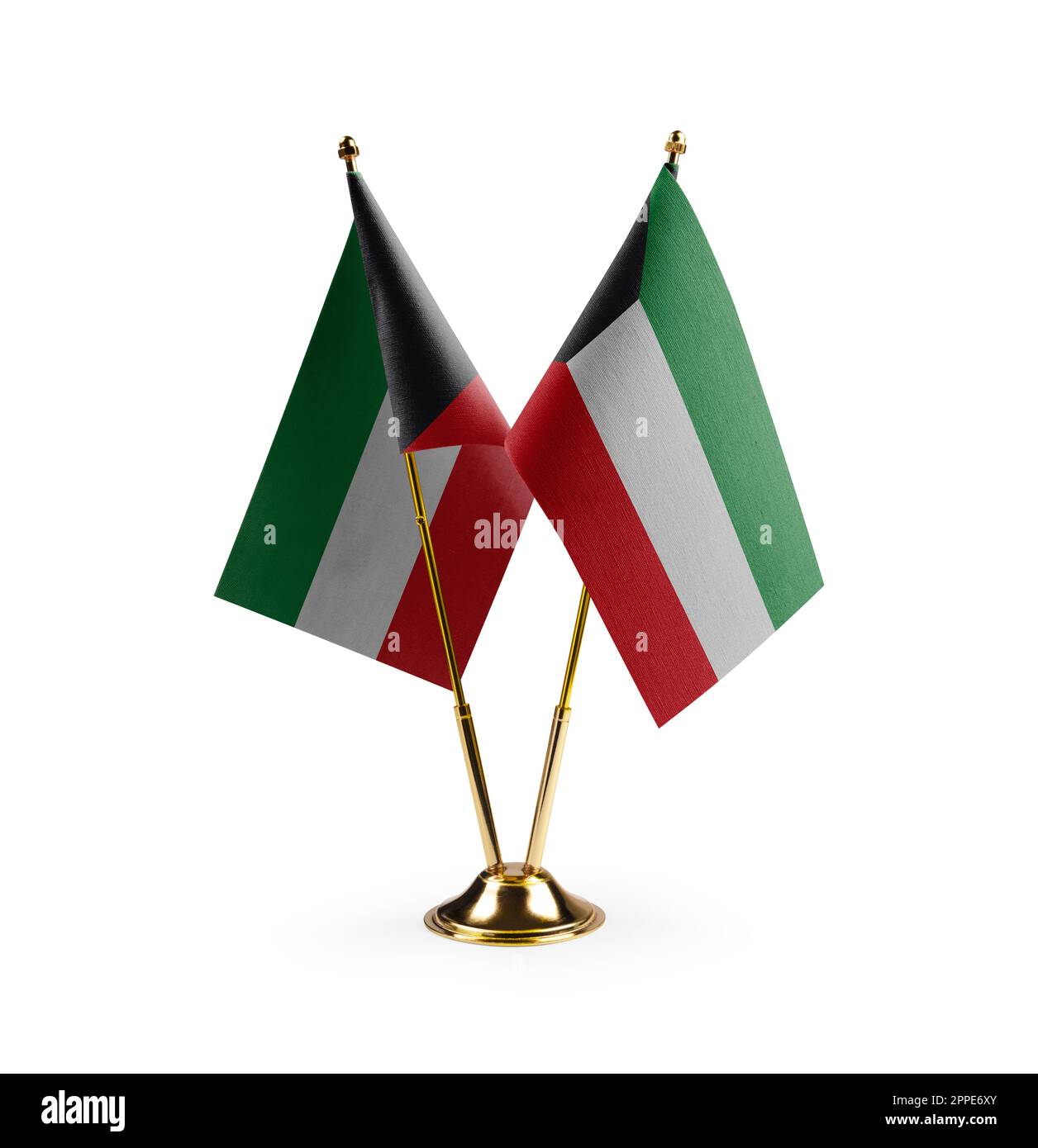 Small national flags of the Kuwait on a white background Stock Photo ...