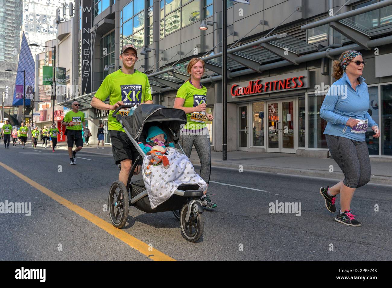 Toronto, ON, Canada - May 13, 2018: Runners take part in the Run 2018 ...