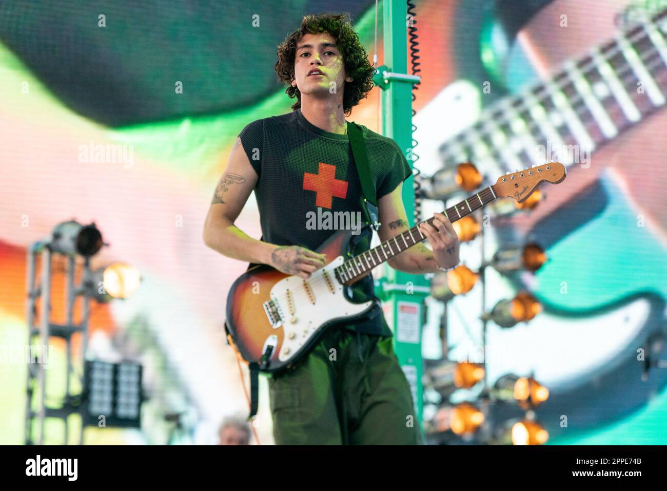 Dominic Fike performs at the Coachella Music and Arts Festival at the ...