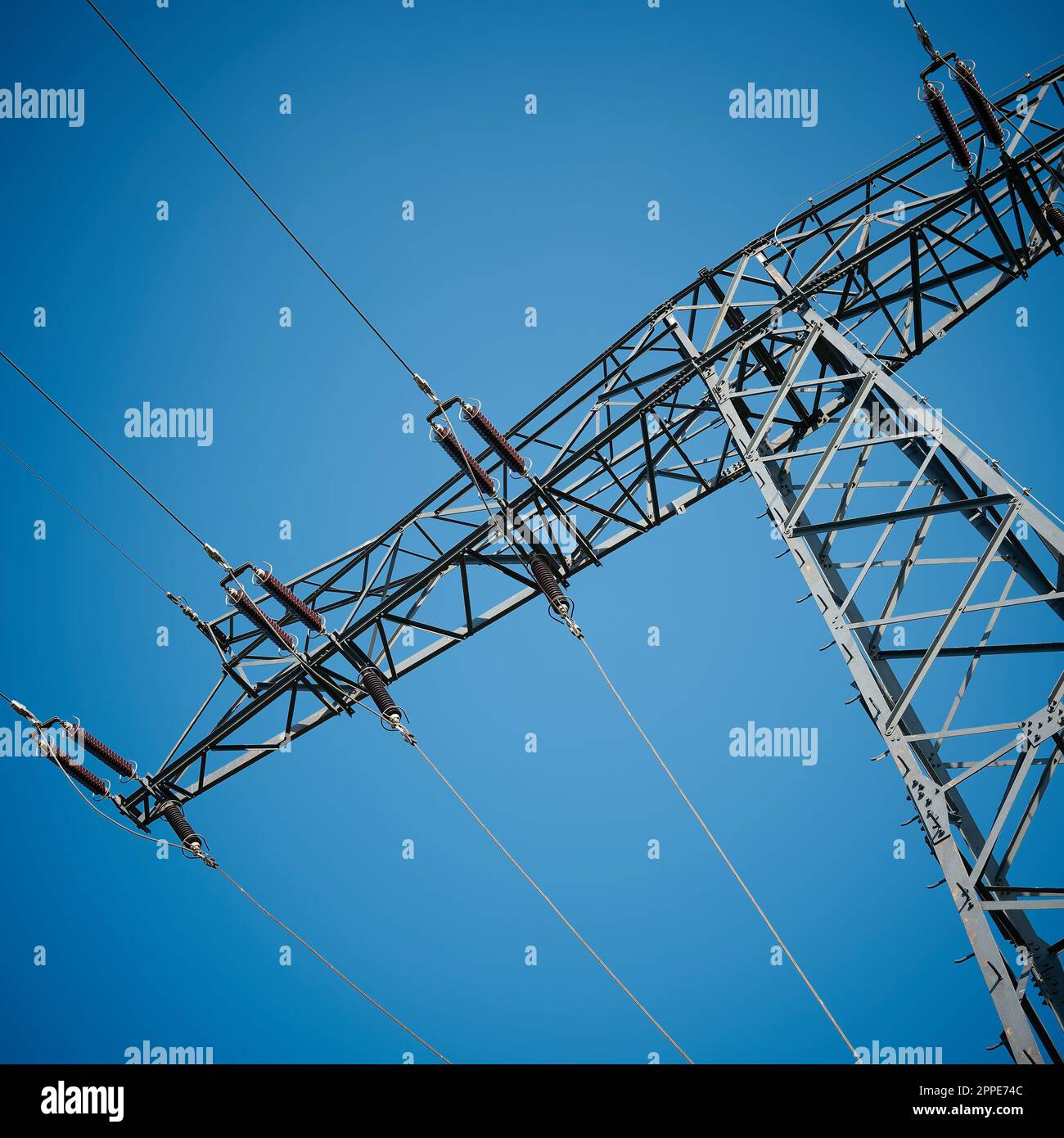 Power pole in germany for conducting electricity over long distances ...