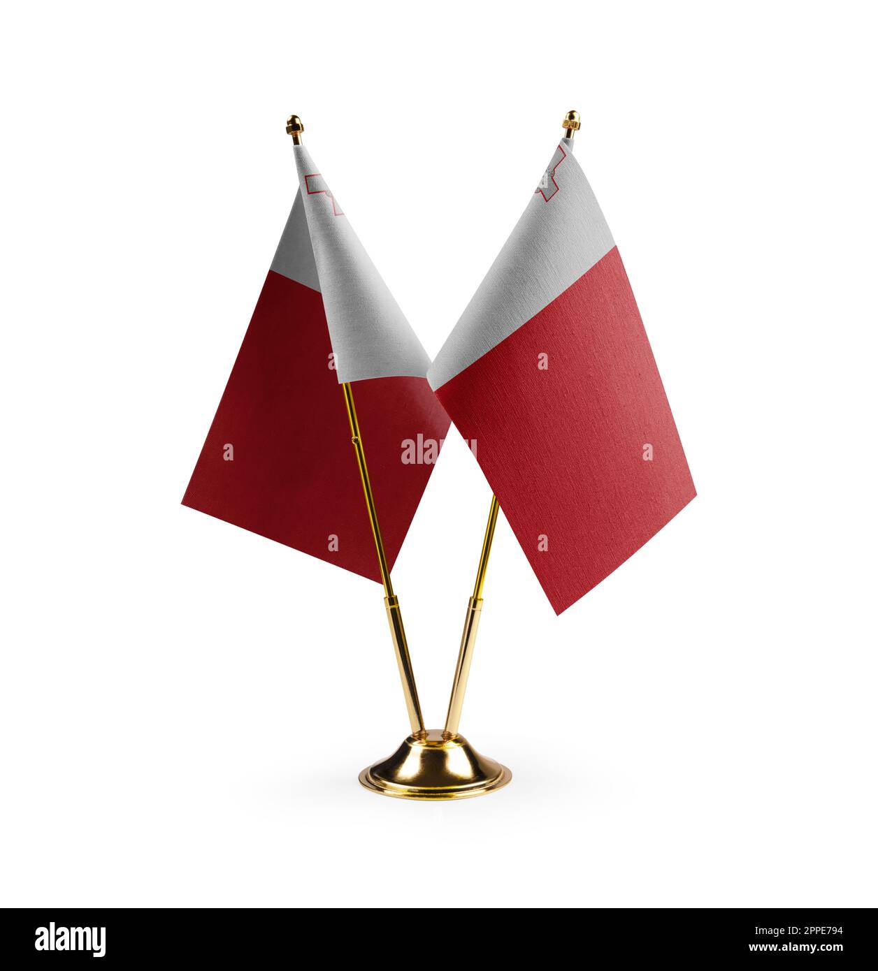 Small national flags of the Malta on a white background Stock Photo - Alamy