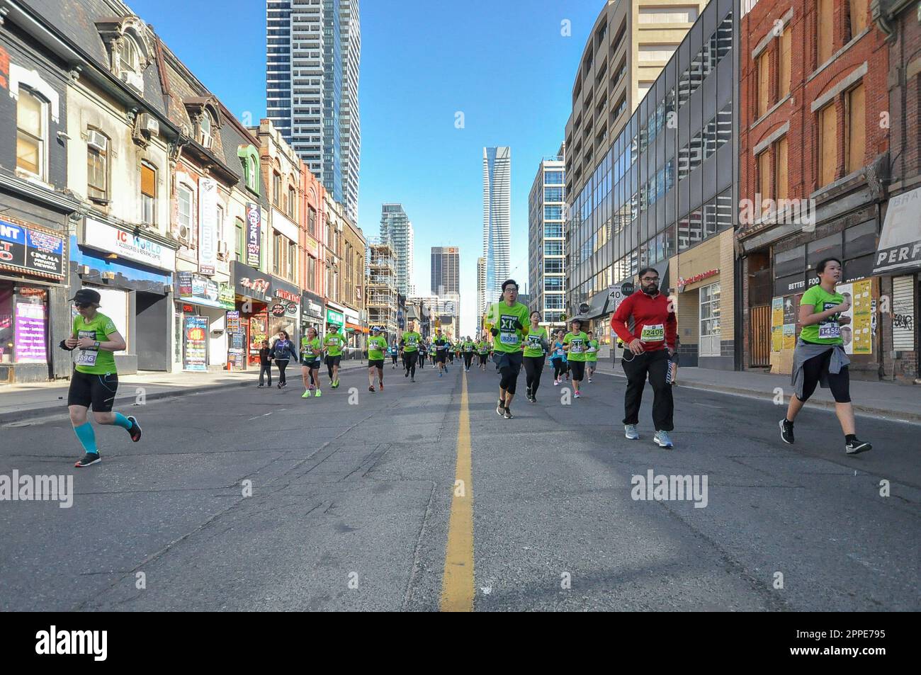 Toronto, ON, Canada - May 13, 2018: Runners take part in the Run 2018 ...