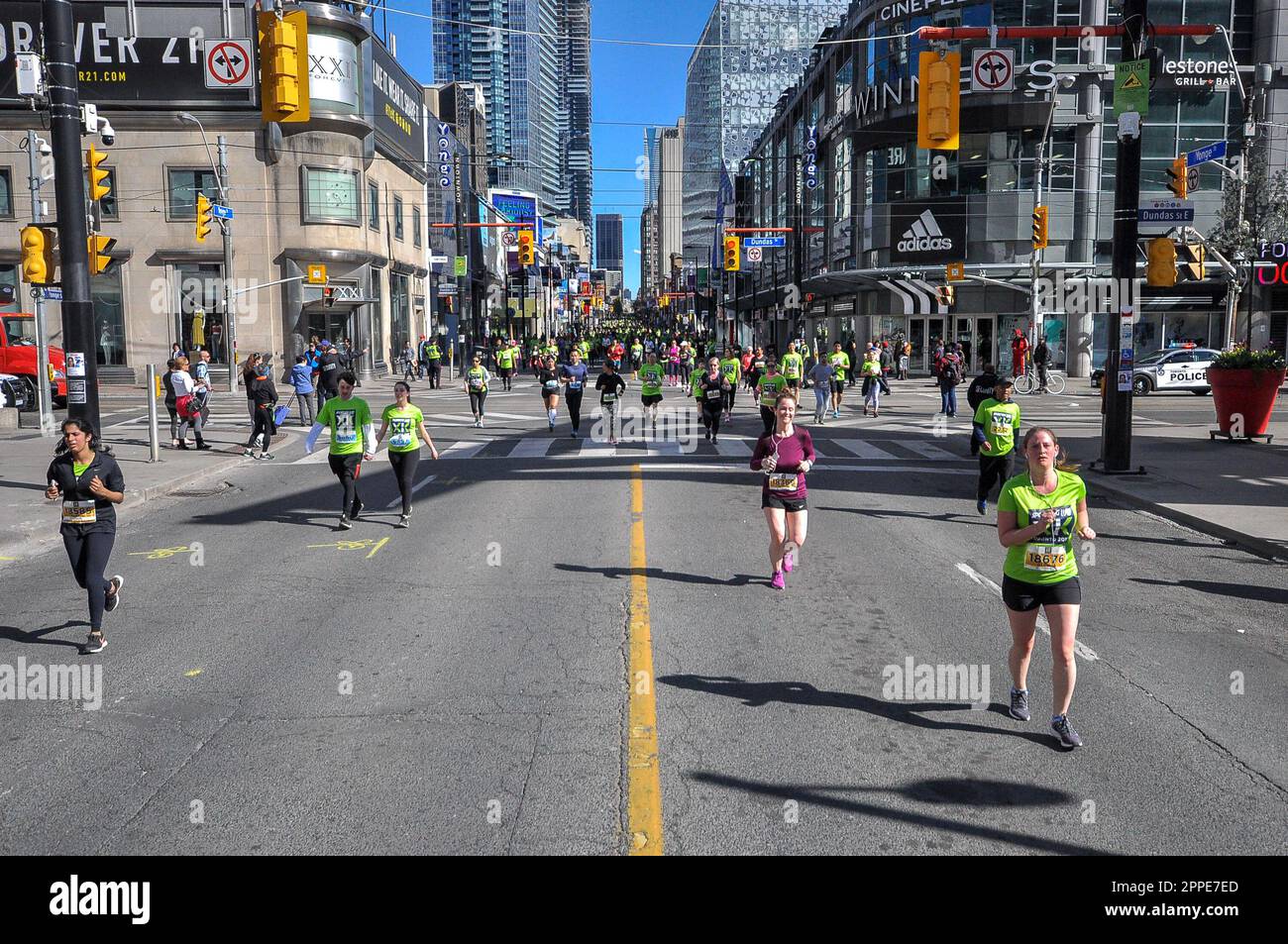 Toronto, ON, Canada - May 13, 2018: Runners take part in the Run 2018 ...