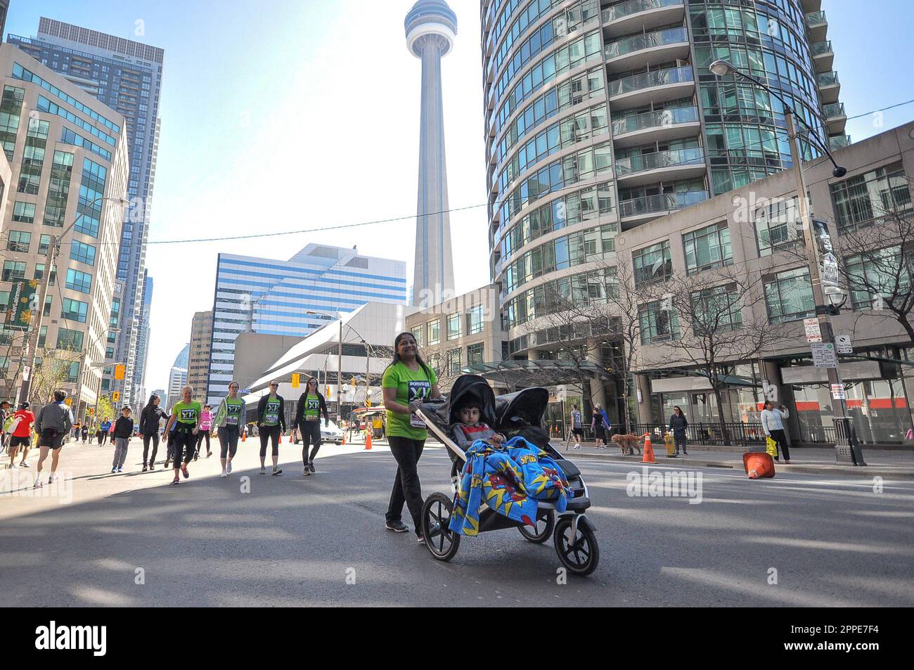Toronto, ON, Canada - May 13, 2018: Runners take part in the Run 2018 ...