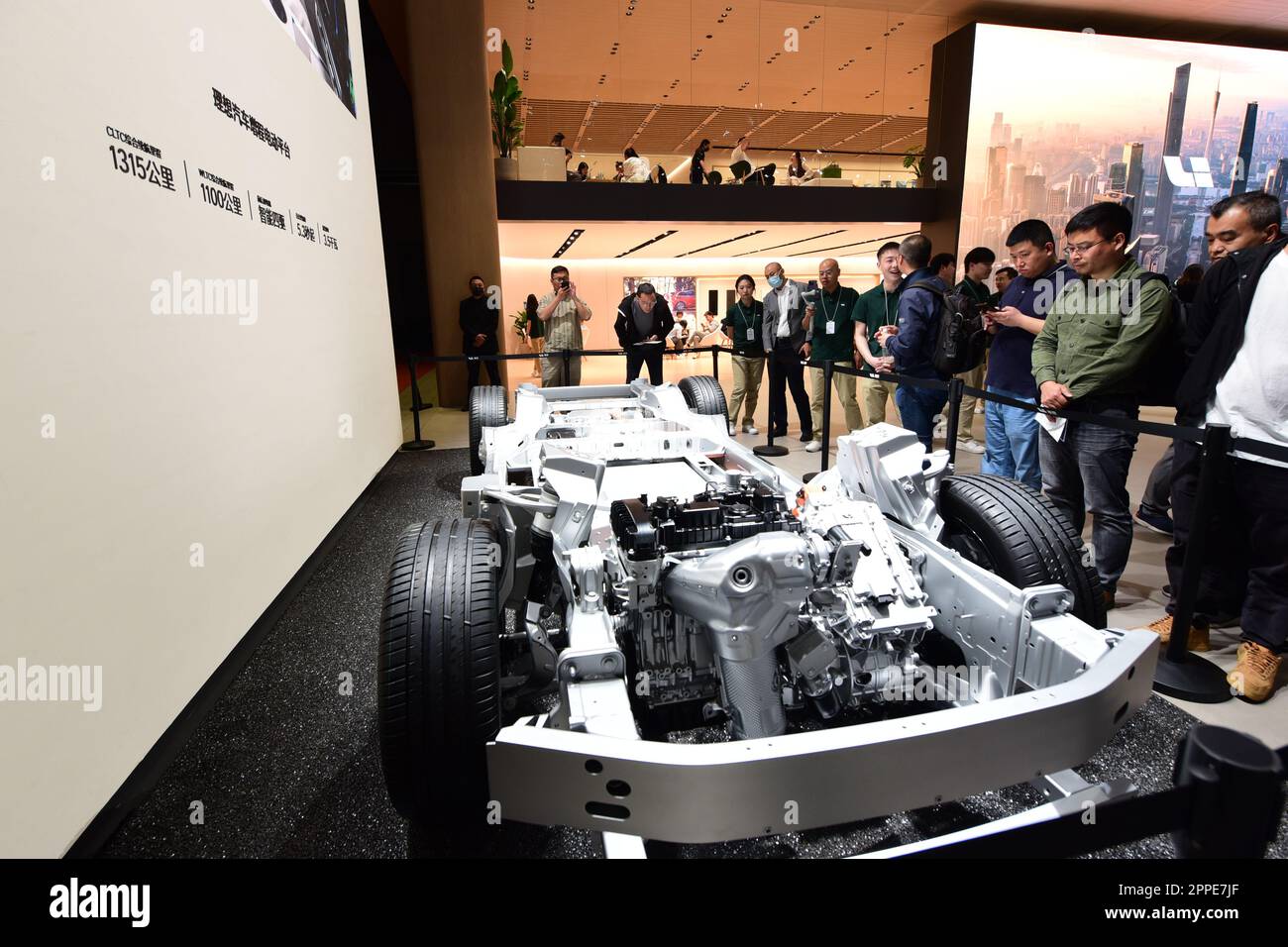 SHANGHAI, CHINA - APRIL 21, 2023 - Visitors view the LI AUTO extended ...