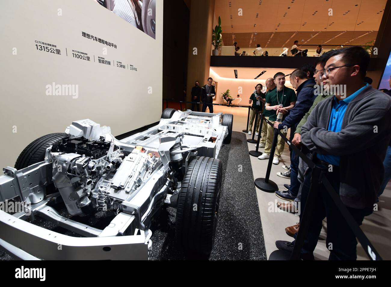 SHANGHAI, CHINA - APRIL 21, 2023 - Visitors view the LI AUTO extended ...
