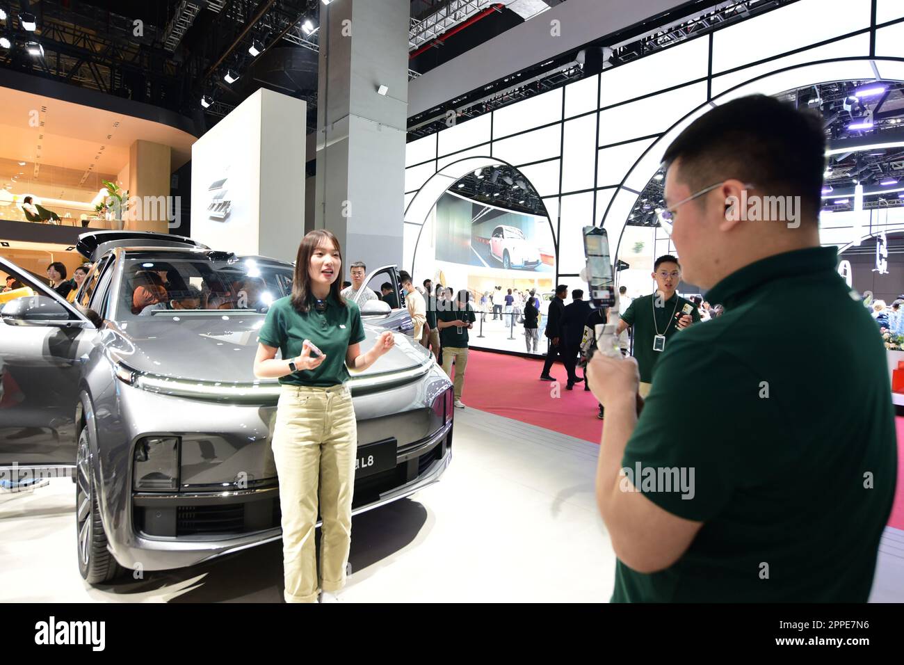 Shanghai, China. 24th Apr, 2023. LI AUTO L8 is seen at the 2023 ...