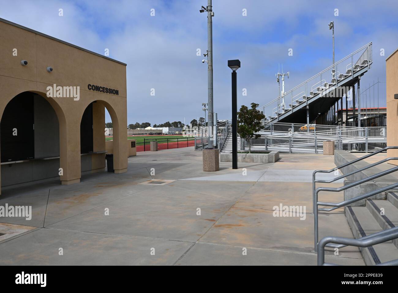 HUNTINGTON BEACH, CALIFORNIA - 23 APR 2023: Football Stadium on the ...