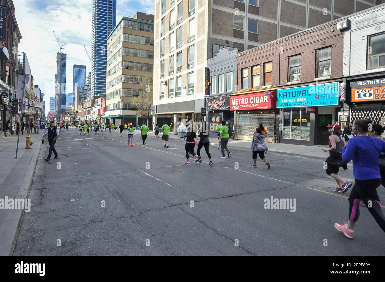 Toronto, ON, Canada - May 13, 2018: Runners take part in the Run 2018 ...