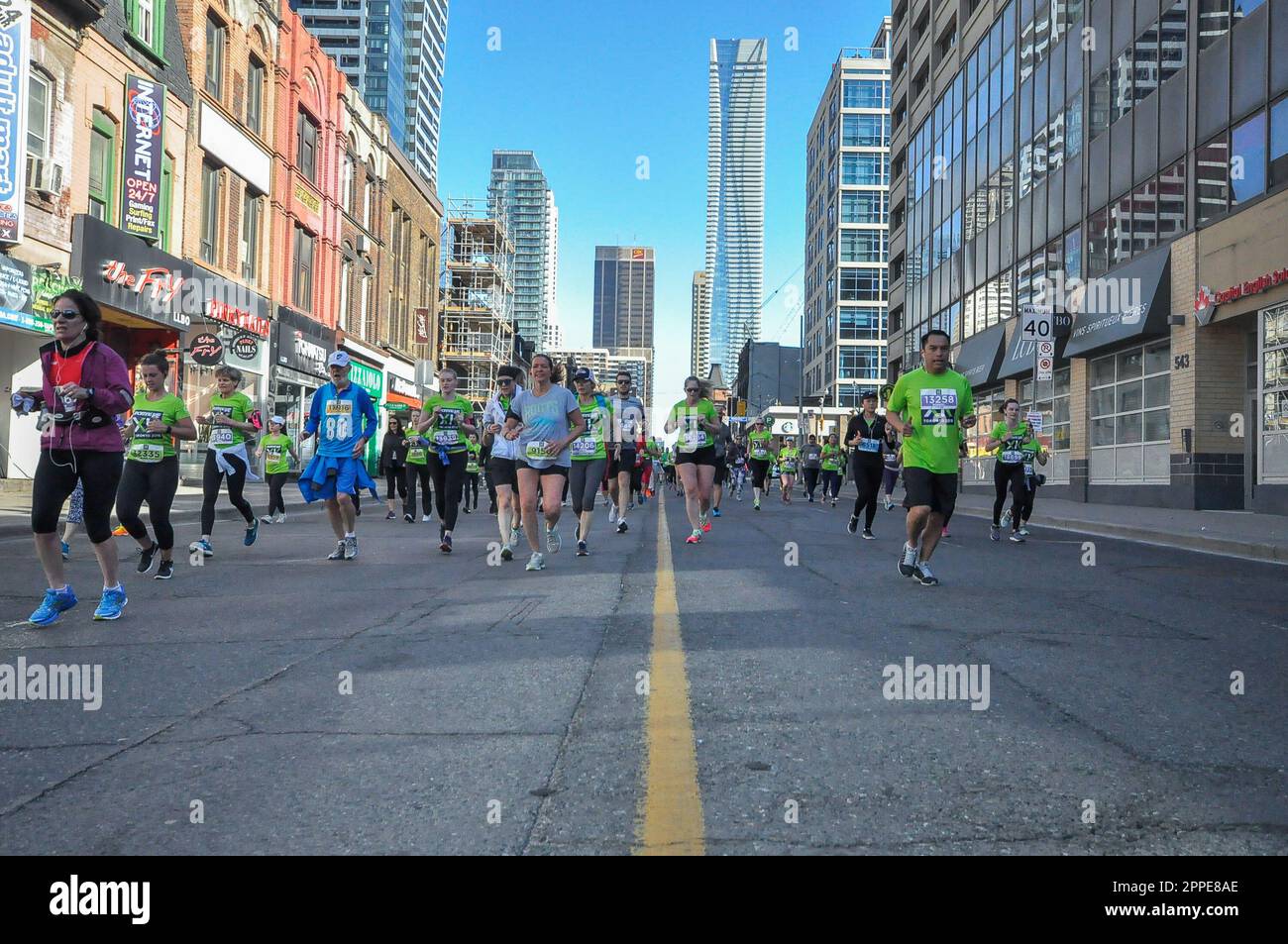 Toronto, ON, Canada - May 13, 2018: Runners take part in the Run 2018 ...