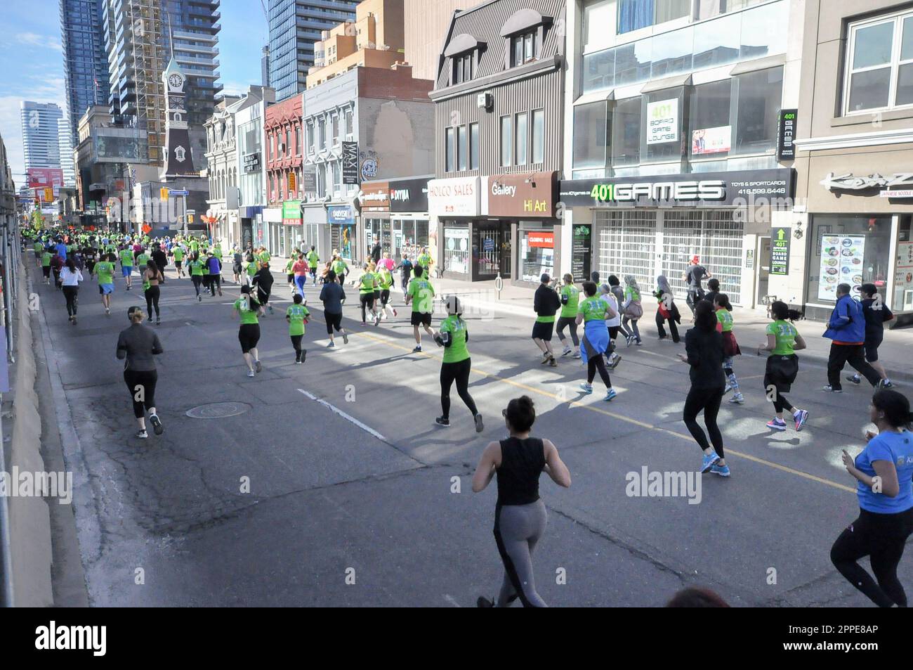 Toronto, ON, Canada - May 13, 2018: Runners take part in the Run 2018 ...