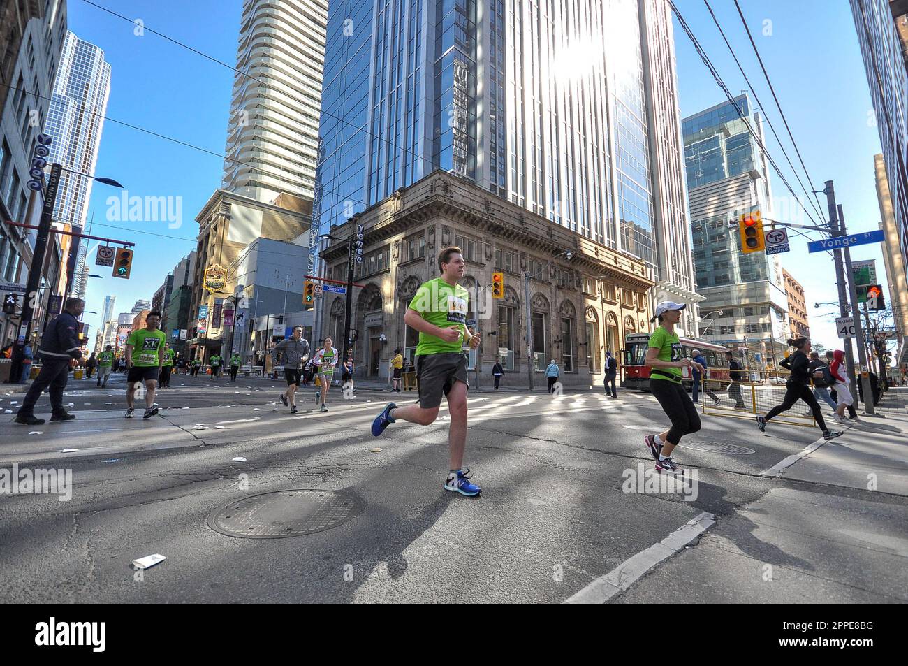 Toronto, ON, Canada - May 13, 2018: Runners take part in the Run 2018 ...