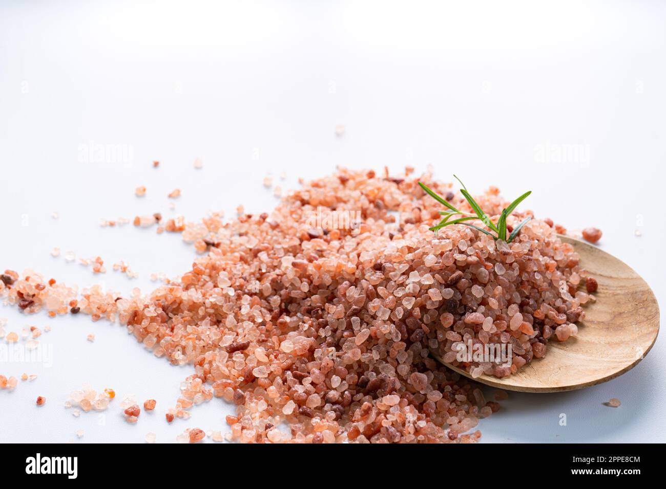 Himalayan pink salt is herb seasoning from himalaya and isolated on ...
