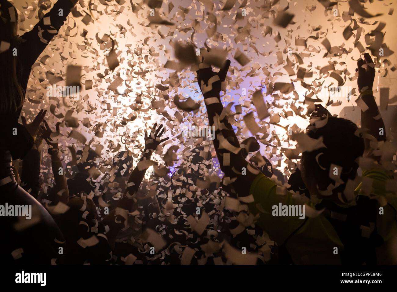 confetti is an interesting addition to music concerts Stock Photo - Alamy
