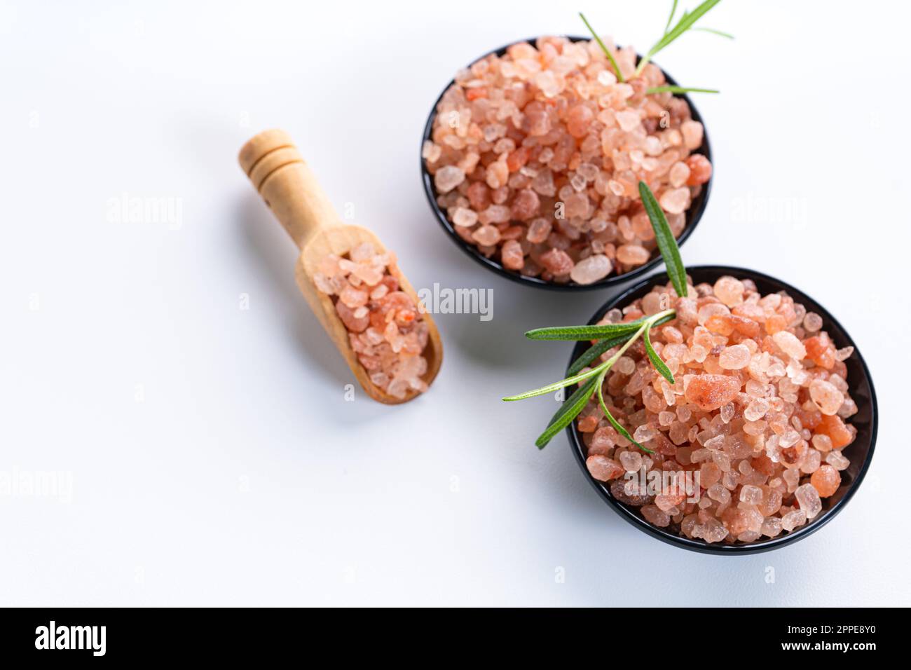 Himalayan pink salt is herb seasoning from himalaya and isolated on ...