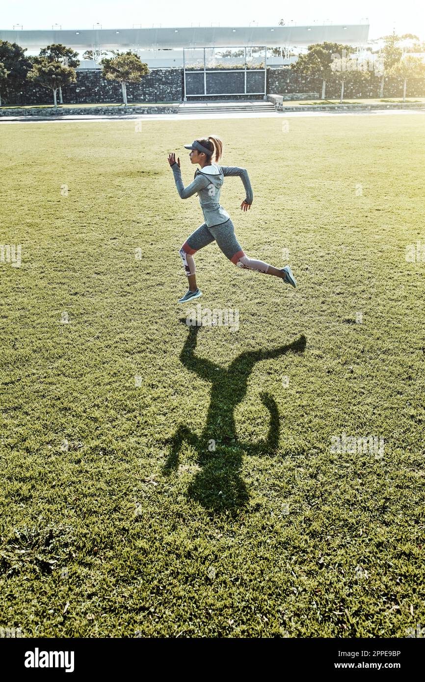 Focused on fitness. Full length shot of an attractive and athletic ...