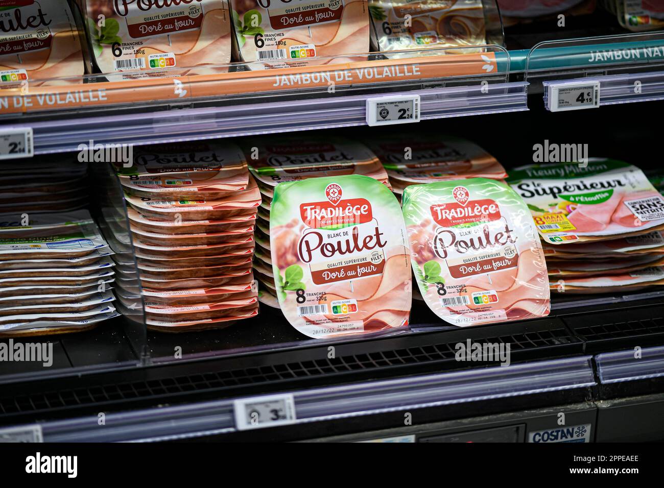 Paris, France. 23rd Apr, 2023. The ham section (Marque Repere ...