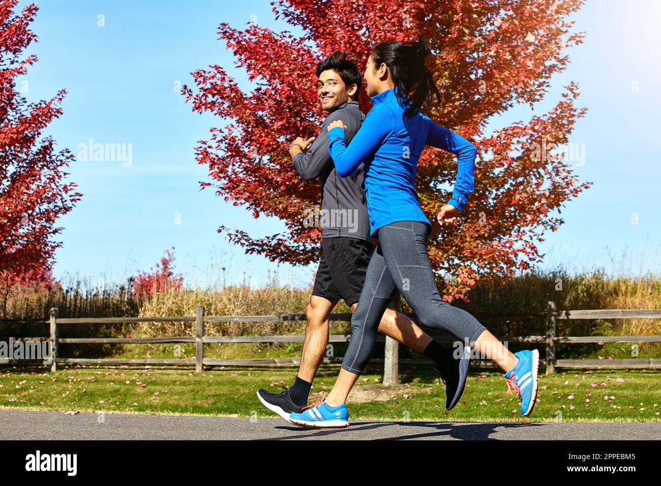 Maintaining their healthy relationship. a sporty young couple ...