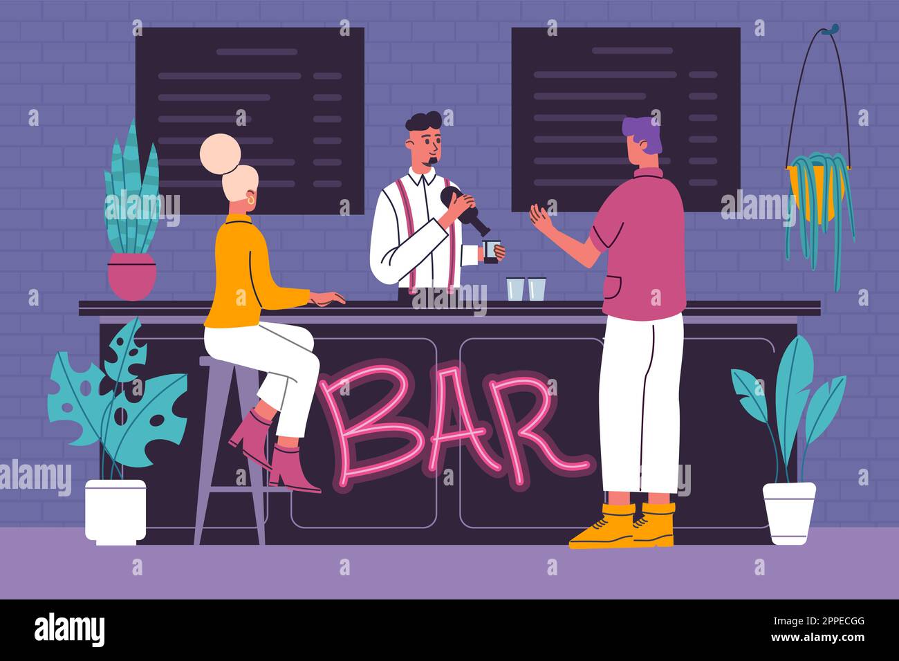 Bartender patrons Stock Vector Images - Alamy