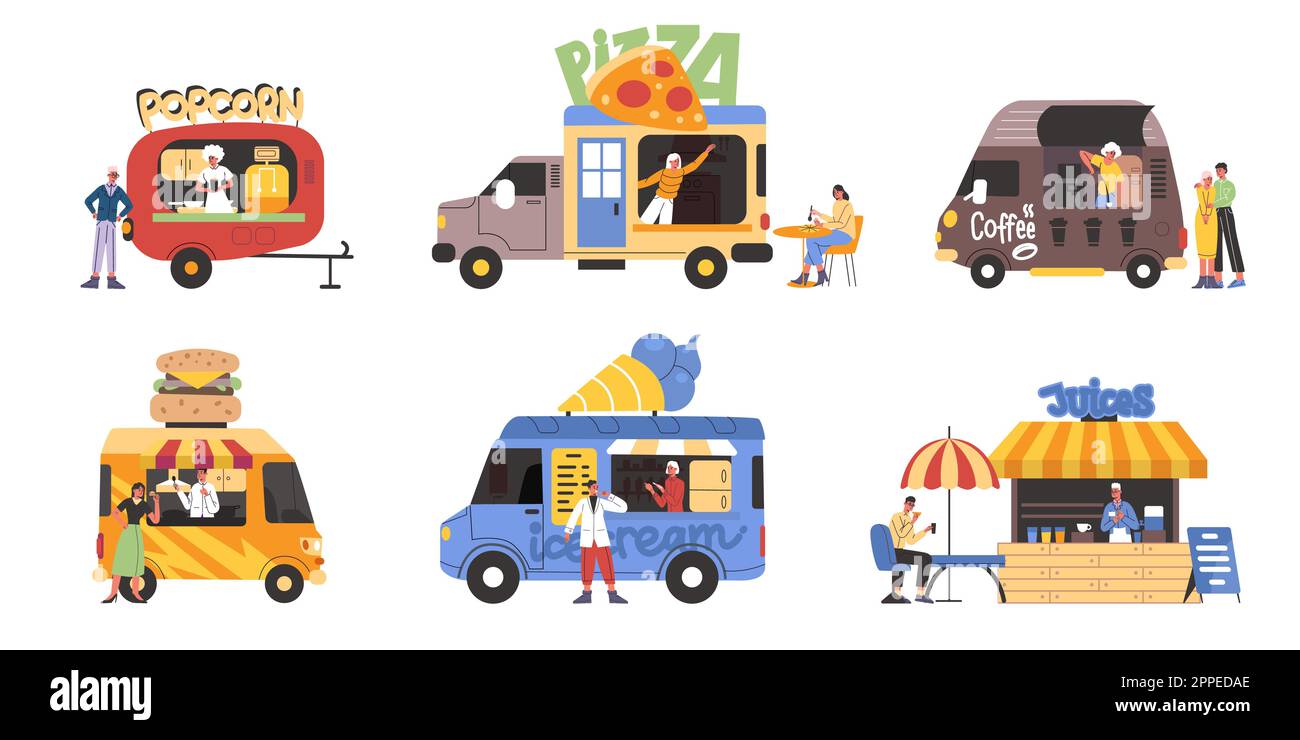 Street vendor stalls Stock Vector Images - Alamy