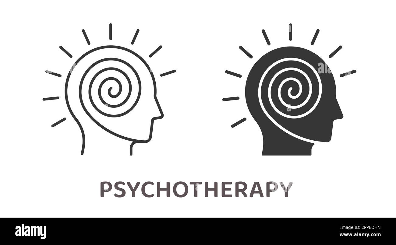 Psychotherapy icons. Symbol of psychological help, psychiatry. Vector ...