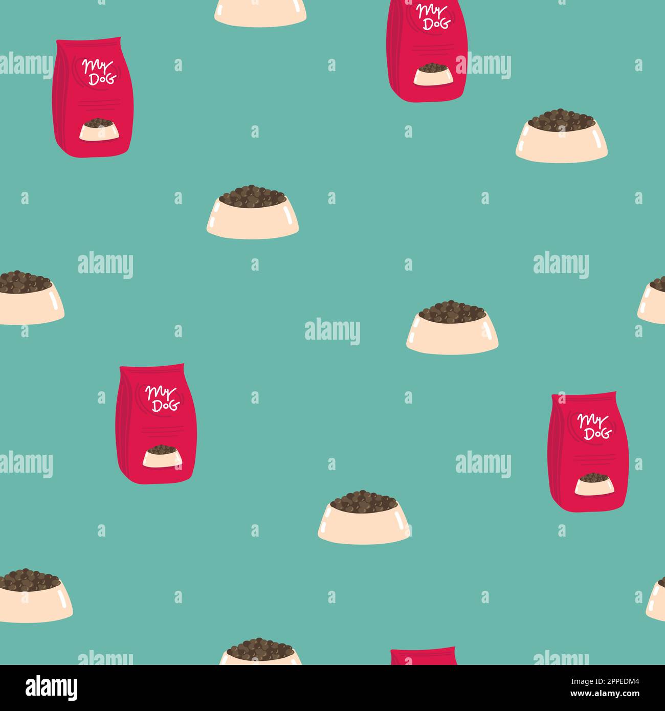 dog food seamless pattern vector illustration hand drawing Stock Vector ...