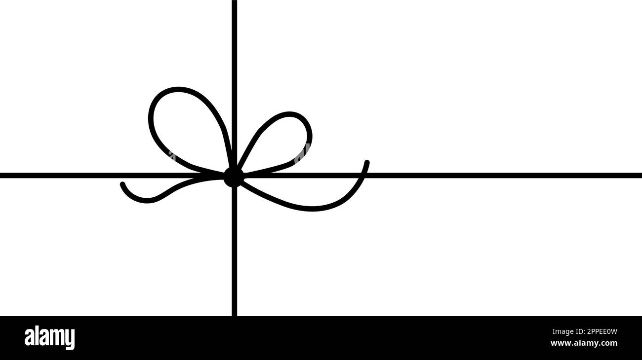 Bow on gift ribbon string vector silhouette icon Stock Vector Image ...