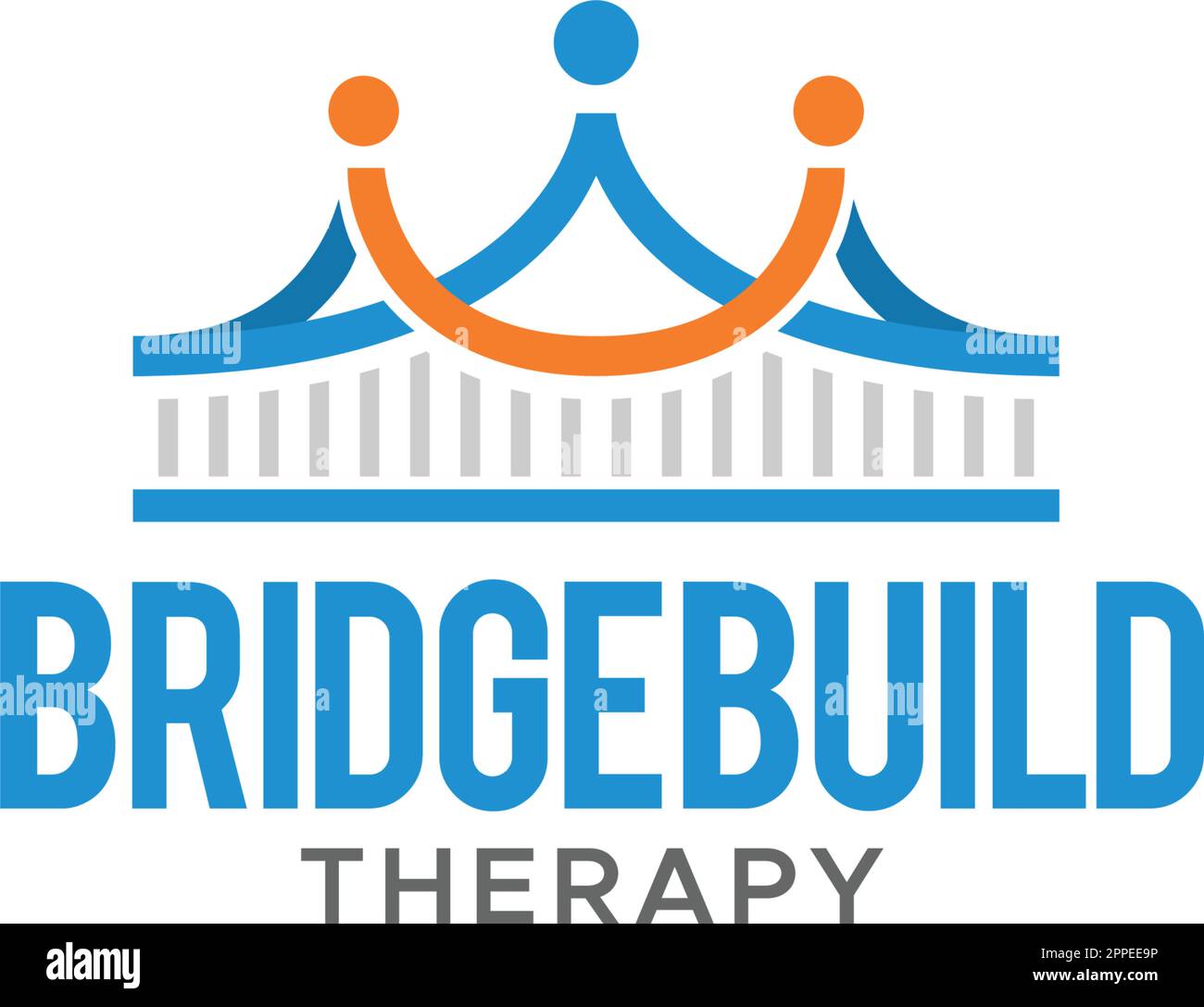 Flat BRIDGE BUILD Abstract People logo design Stock Vector Image & Art ...