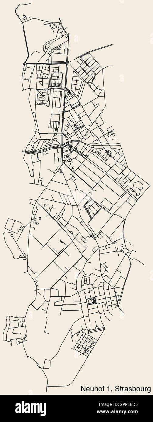 Street roads map of the NEUHOF 1 DISTRICT, STRASBOURG Stock Vector ...
