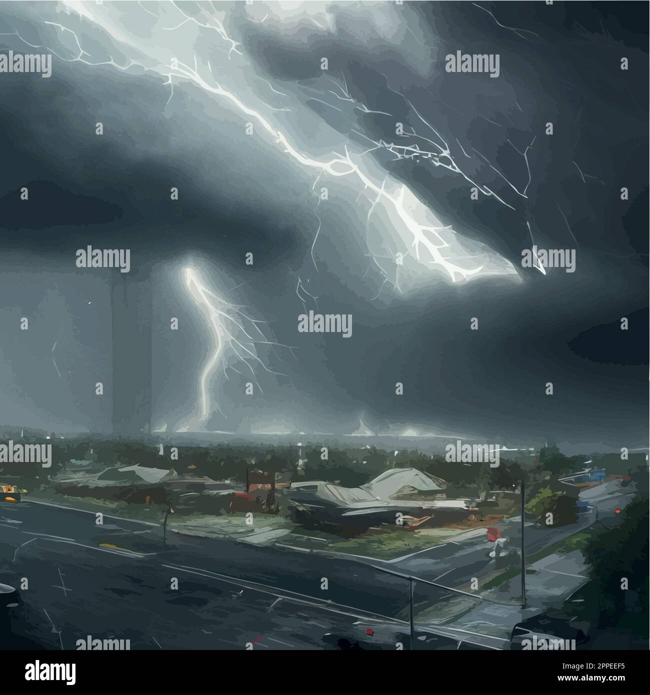 Bad weather windy damage Stock Vector Images - Alamy