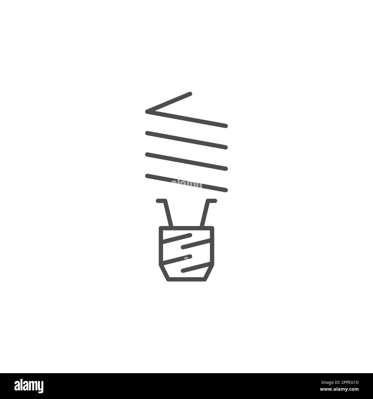 CFL bulb related vector linear icon. Compact fluorescent lamp. Energy ...