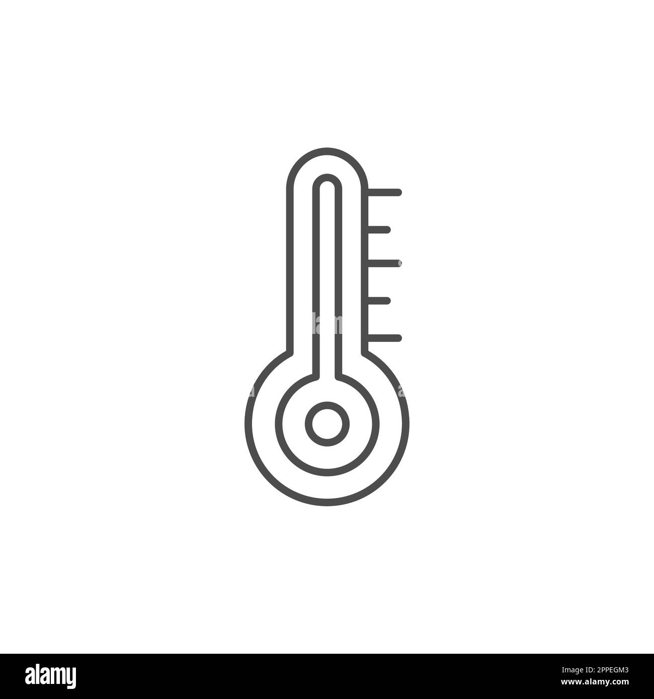 Thermometer Related Vector Linear Icon Air Temperature Measurement Vector Outline Illustration
