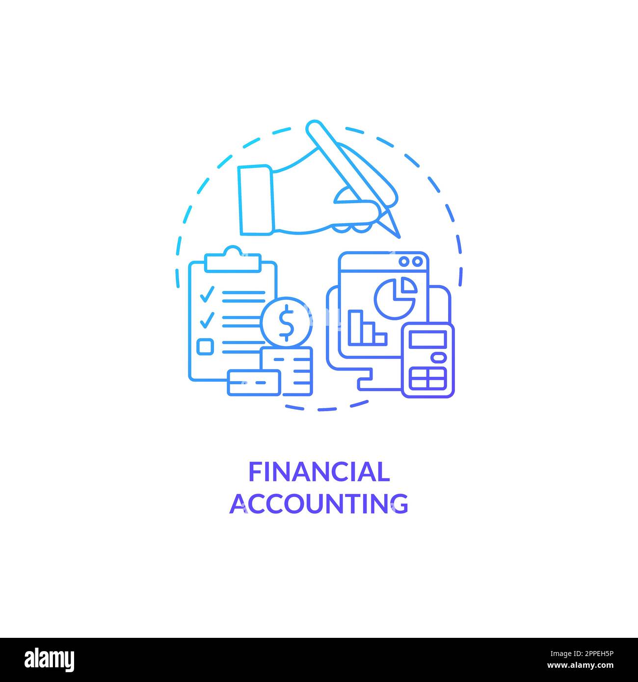Financial accounting blue gradient concept icon Stock Vector Image ...