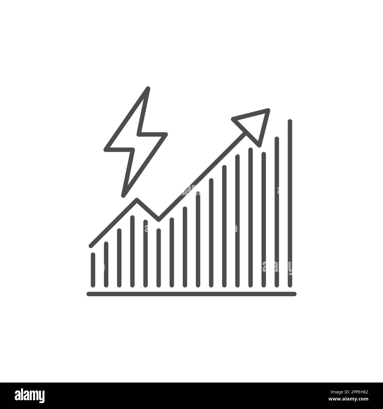 Energy consumption related vector linear icon. Wasteful energy consumption. Using electricity ...