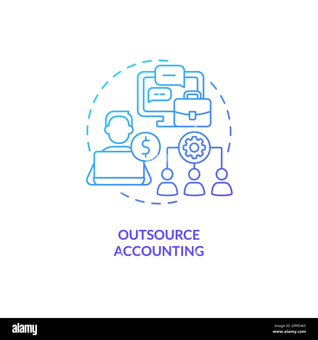 Outsource blue gradient concept icon Stock Vector Image & Art - Alamy